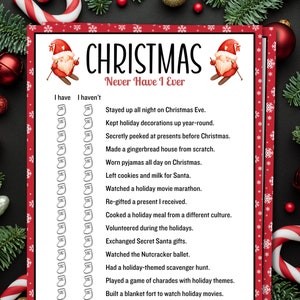 Never Have I Ever Christmas Game, Printable Christmas Games, Christmas ...