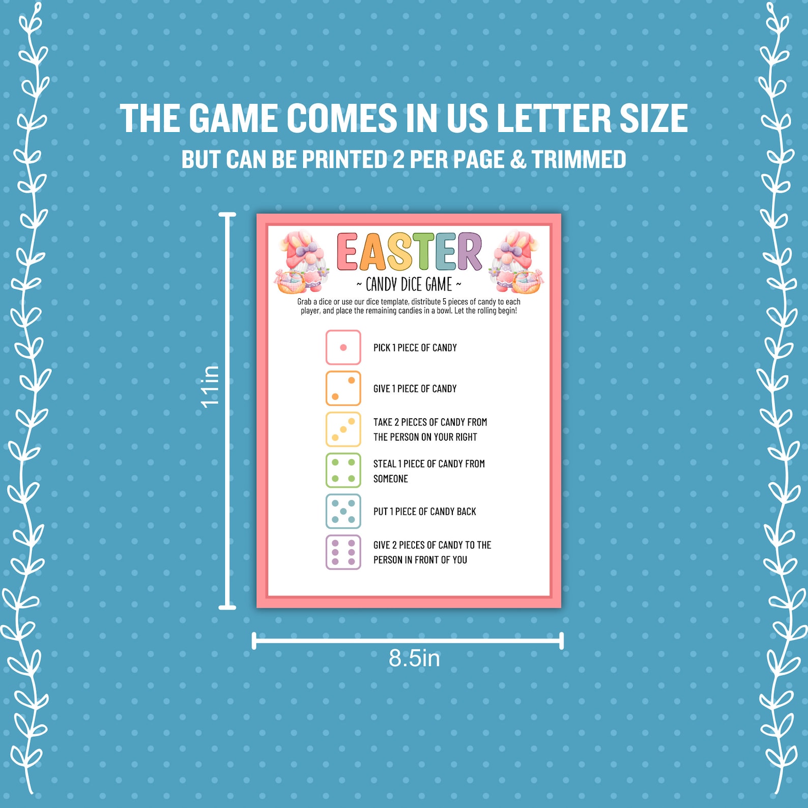 Easter Candy Dice Game, Easter Printable Game, Easter Party Game ...