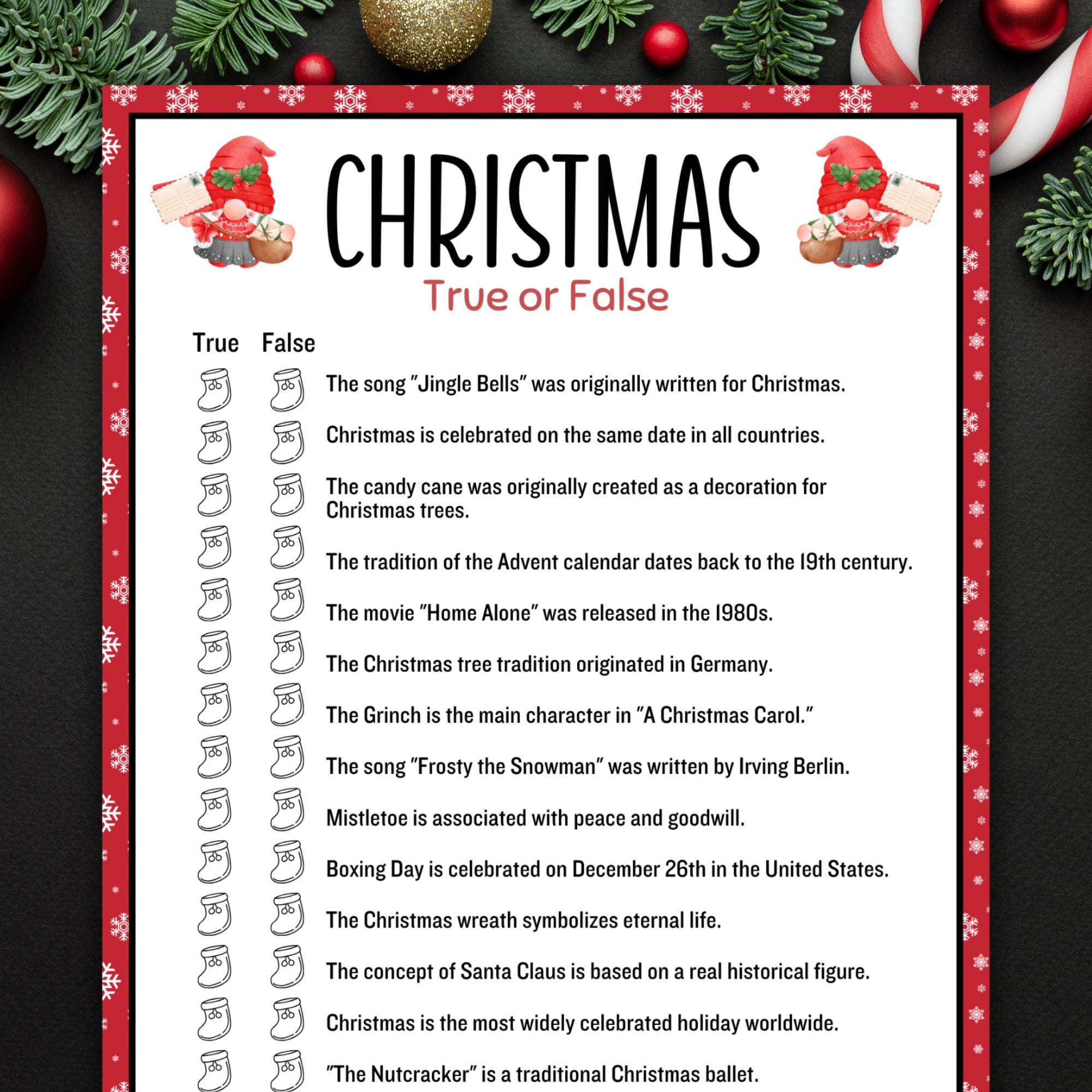 Christmas True or False, Christmas Printable Games, Christmas Party ...