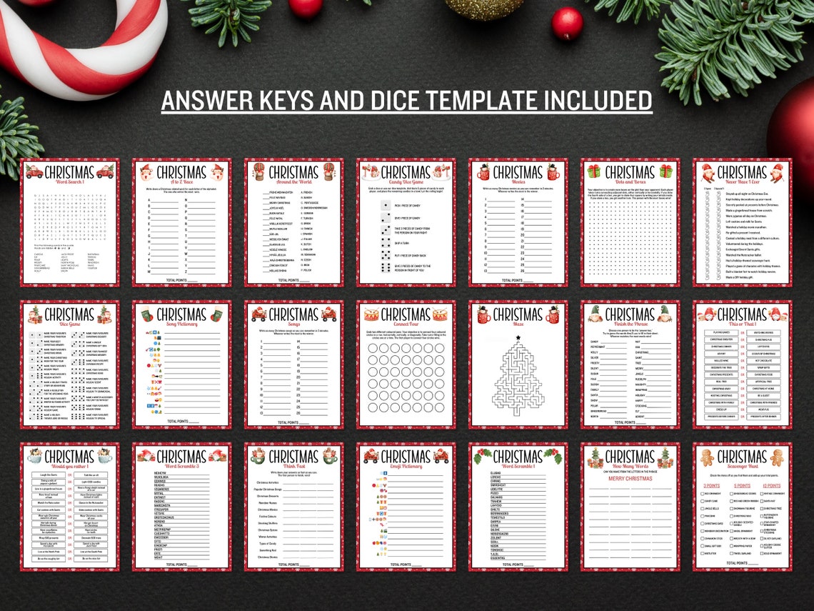 Christmas Games Printable, Christmas Games Bundle, Christmas Games ...