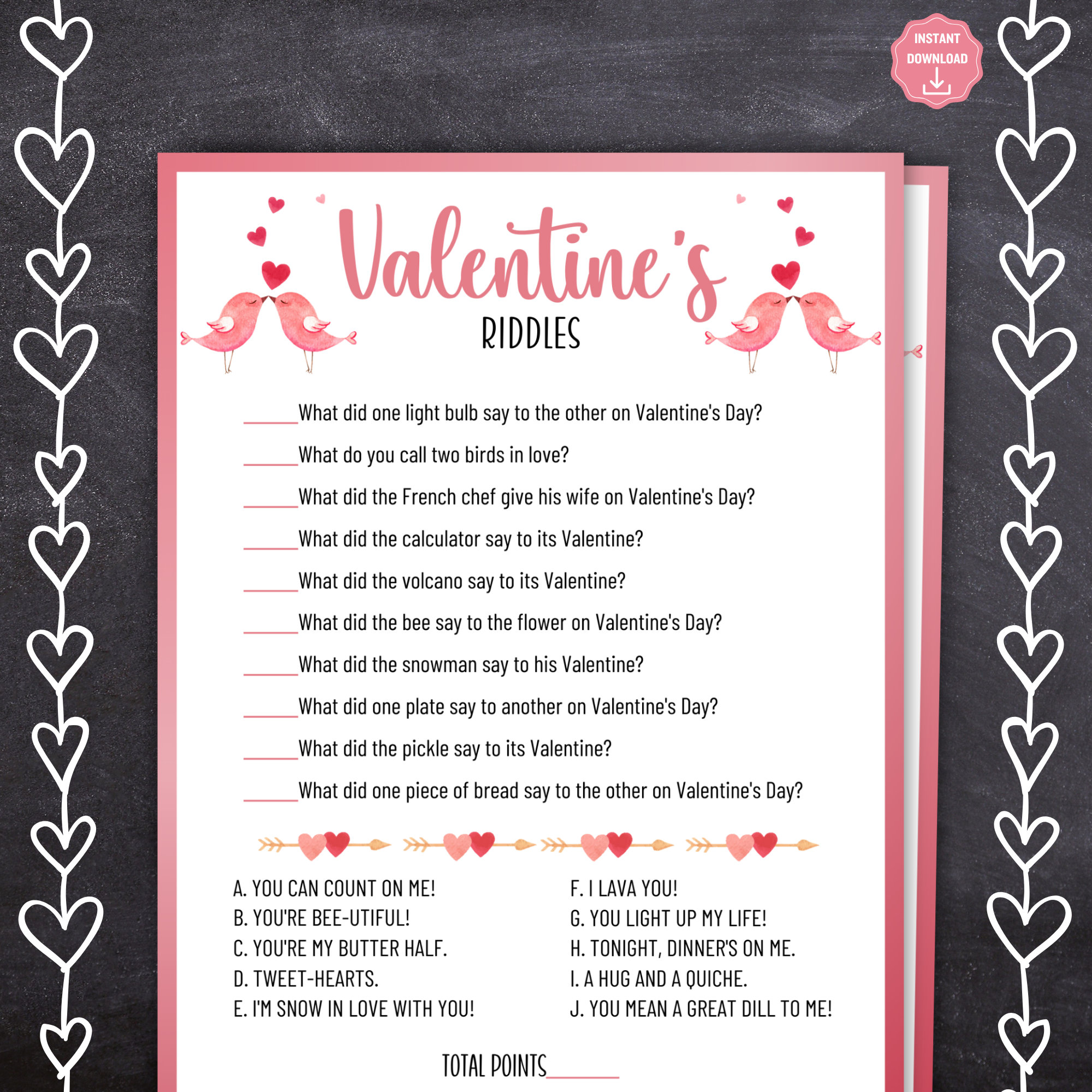 Valentine's Riddles, Valentine's Printable Games, Valentine's Day Games ...