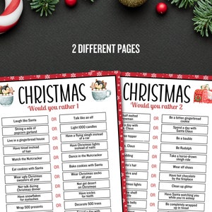 Would You Rather, Christmas Printable Game, Christmas Party Games and ...