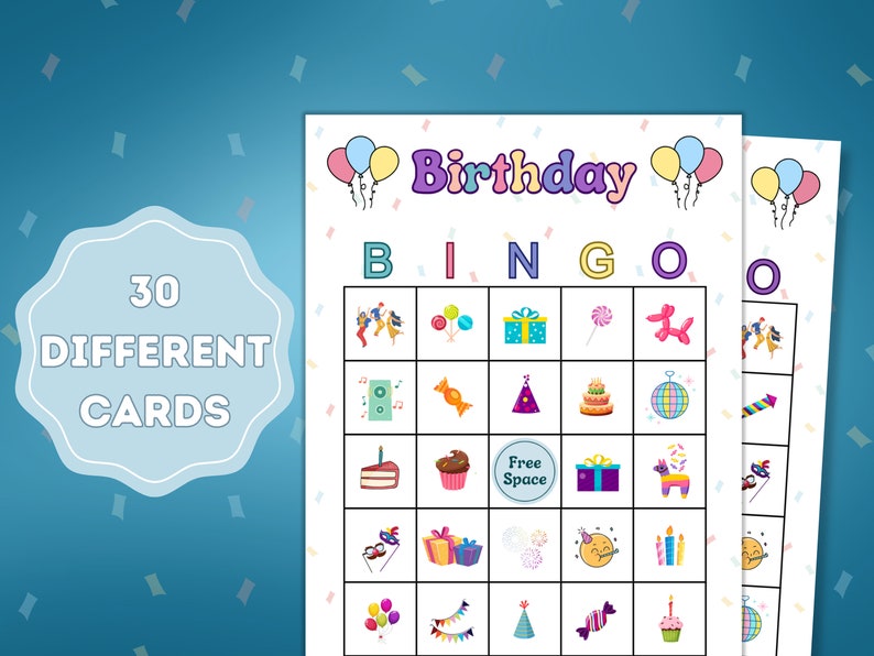 Printable Birthday BINGO , Birthday BINGO , Birthday Party Games ...
