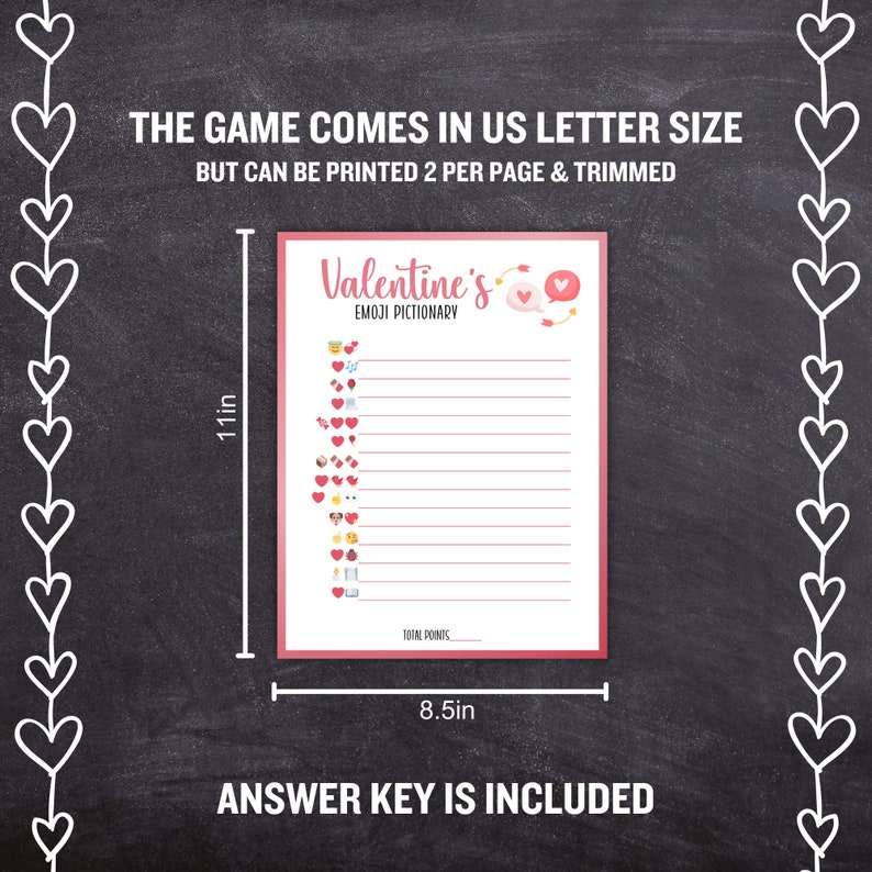 Valentine's Emoji Pictionary, Printable Valentine's Games, Valentines ...