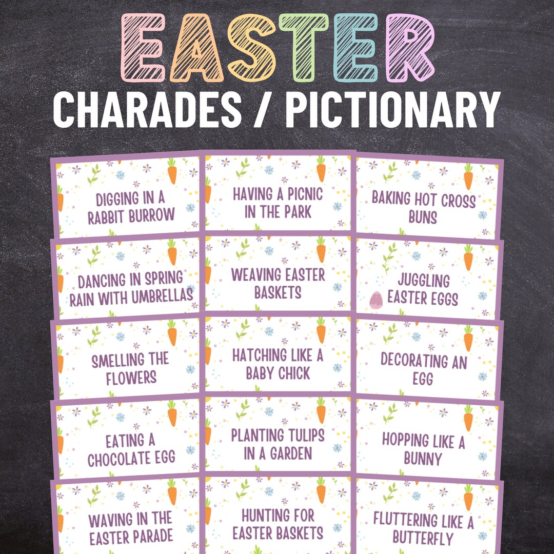 Easter Charades, Easter Pictionary, Easter Classroom Games, Easter ...
