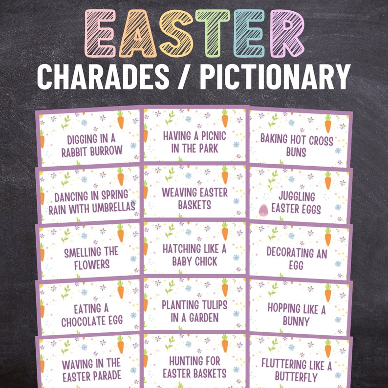 Easter Charades, Easter Pictionary, Easter Classroom Games, Easter ...