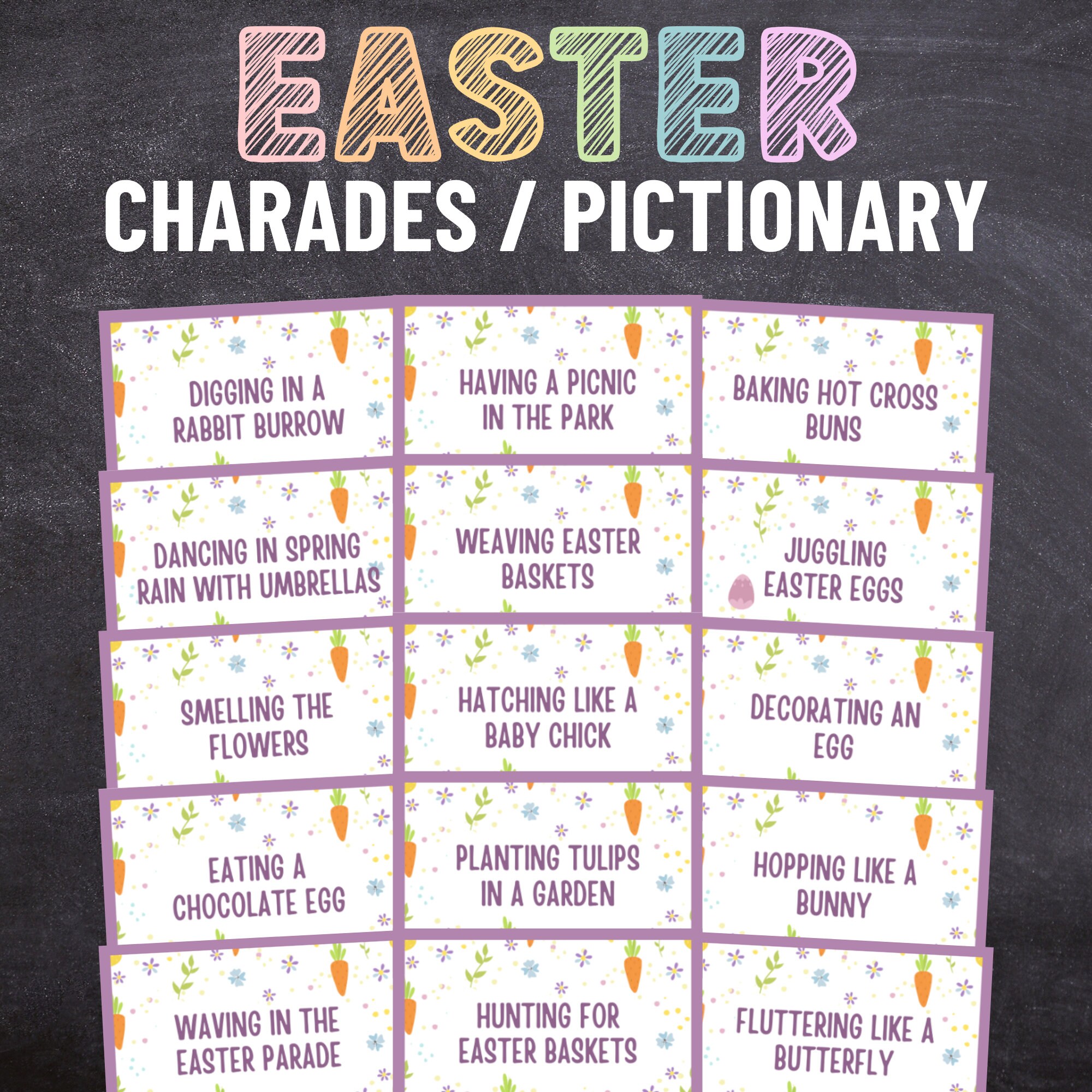 Easter Charades, Easter Pictionary, Easter Classroom Games, Easter ...