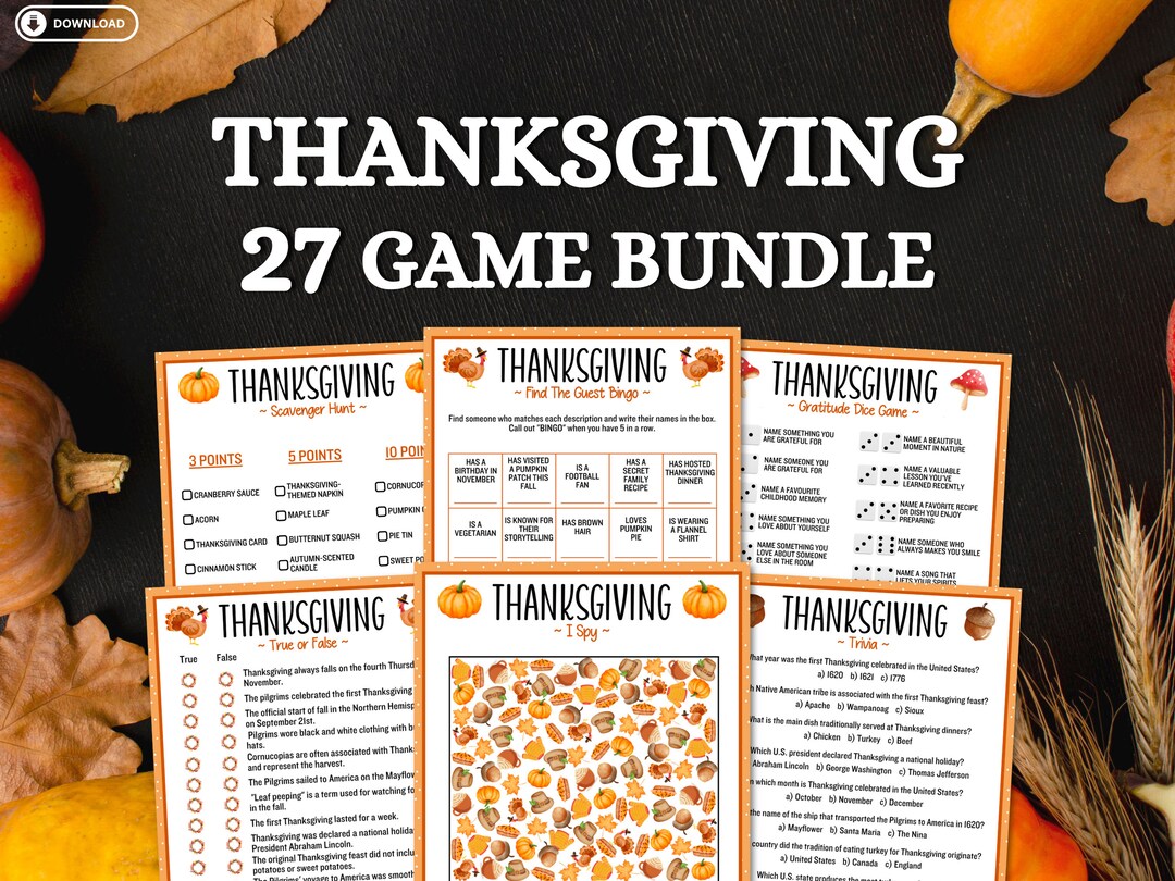 Thanksgiving Games , Thanksgiving Game Bundle , Thanksgiving Games ...