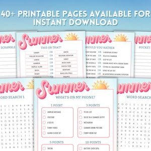 Printable Summer Games , Summer Games, Summer Games Bundle, Summer ...