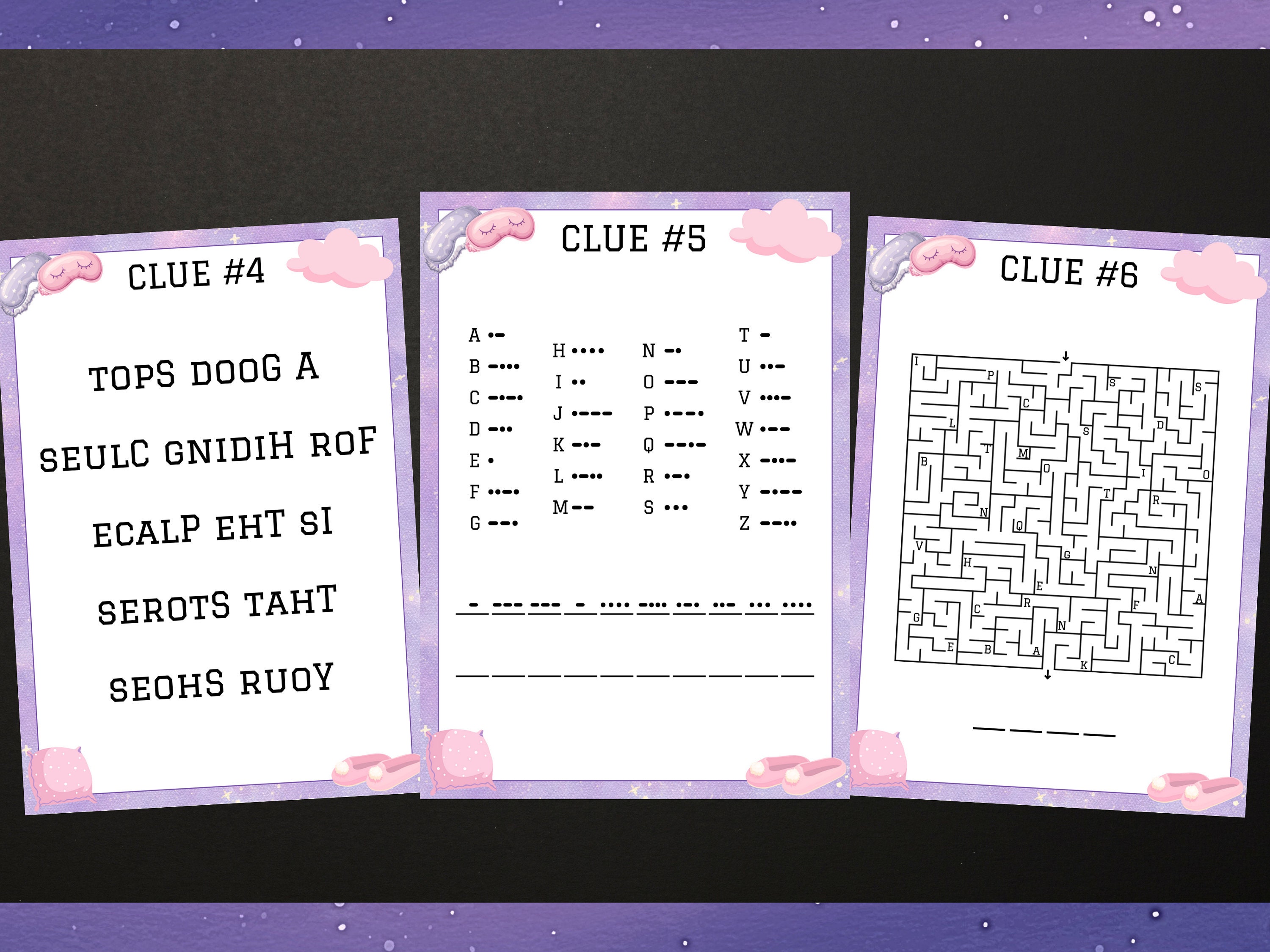 Pajama Party Treasure Hunt , Sleepover Party Treasure Hunt, Slumber ...