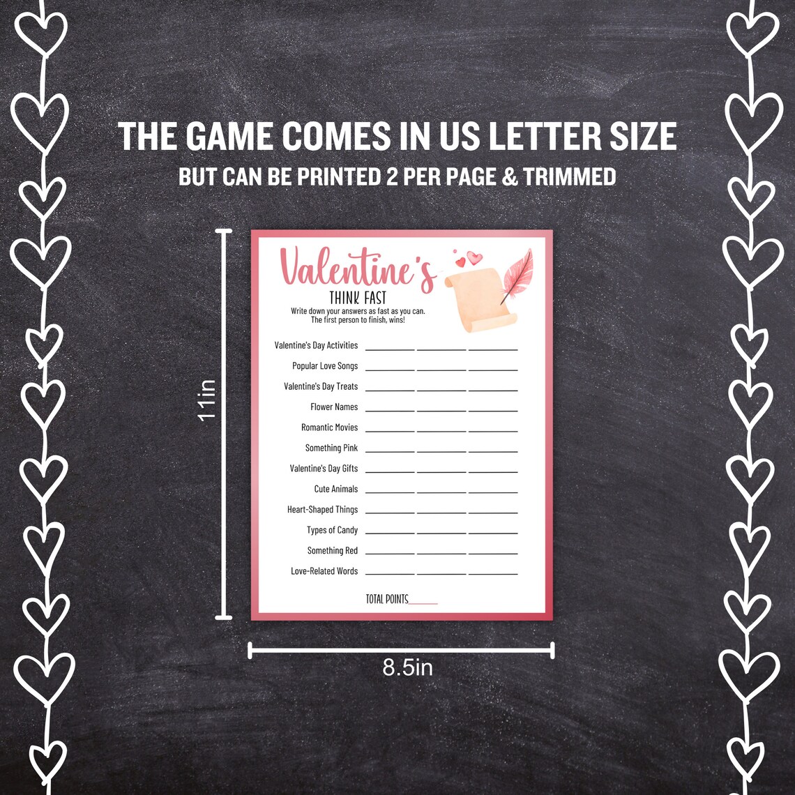 Valentine's Think Fast, Valentine's Day Party Games, Valentine's Games ...