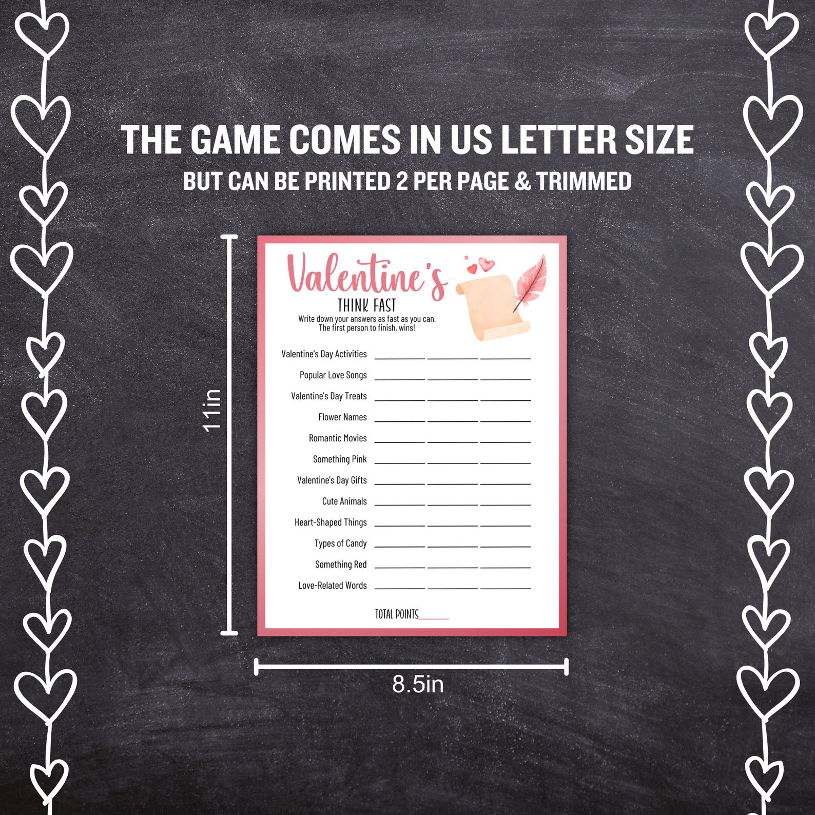 Valentine's Think Fast, Valentine's Day Party Games, Valentine's Games ...