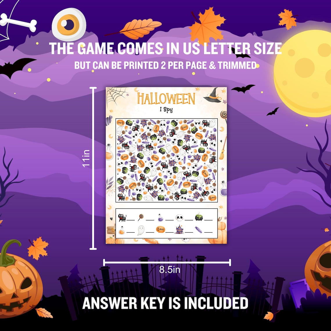 Halloween I Spy, Printable Halloween Game , Halloween Games , Printable ...
