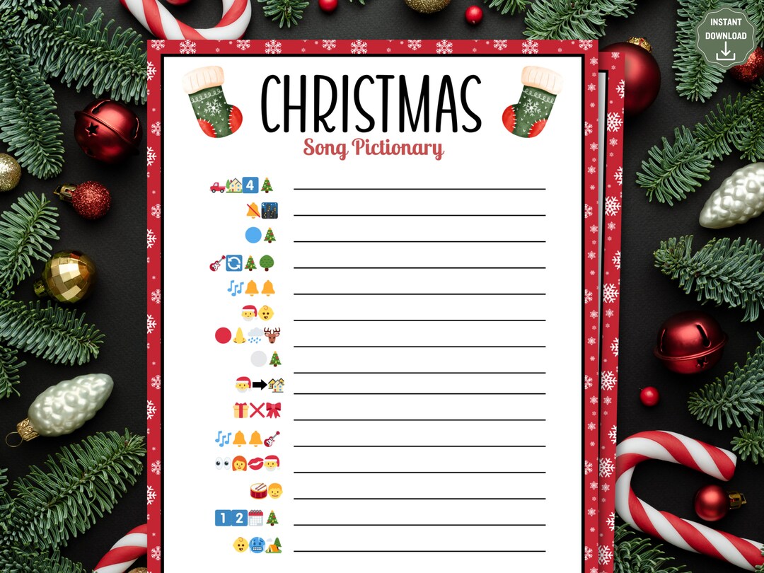 Christmas Song Emoji Pictionary, Christmas Printable Games and ...