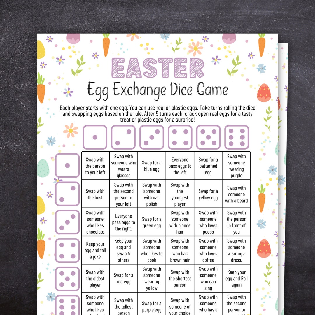Easter Egg Exchange Dice Game, Easter Dice Game, Egg Exchange Game ...