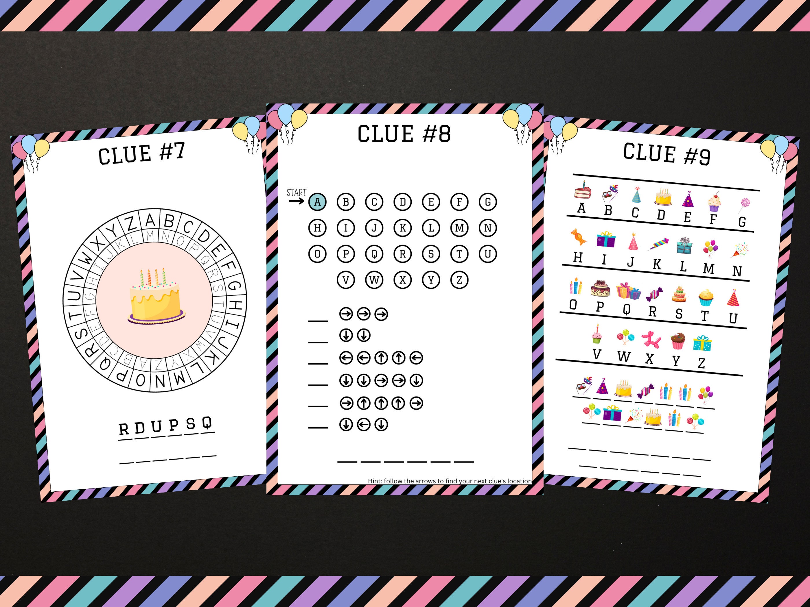 Birthday Treasure Hunt, Birthday Scavenger Hunt , Birthday Party Games ...