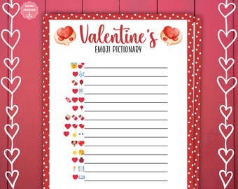 Valentine's Emoji Pictionary, Valentine's Day Games and Activities ...