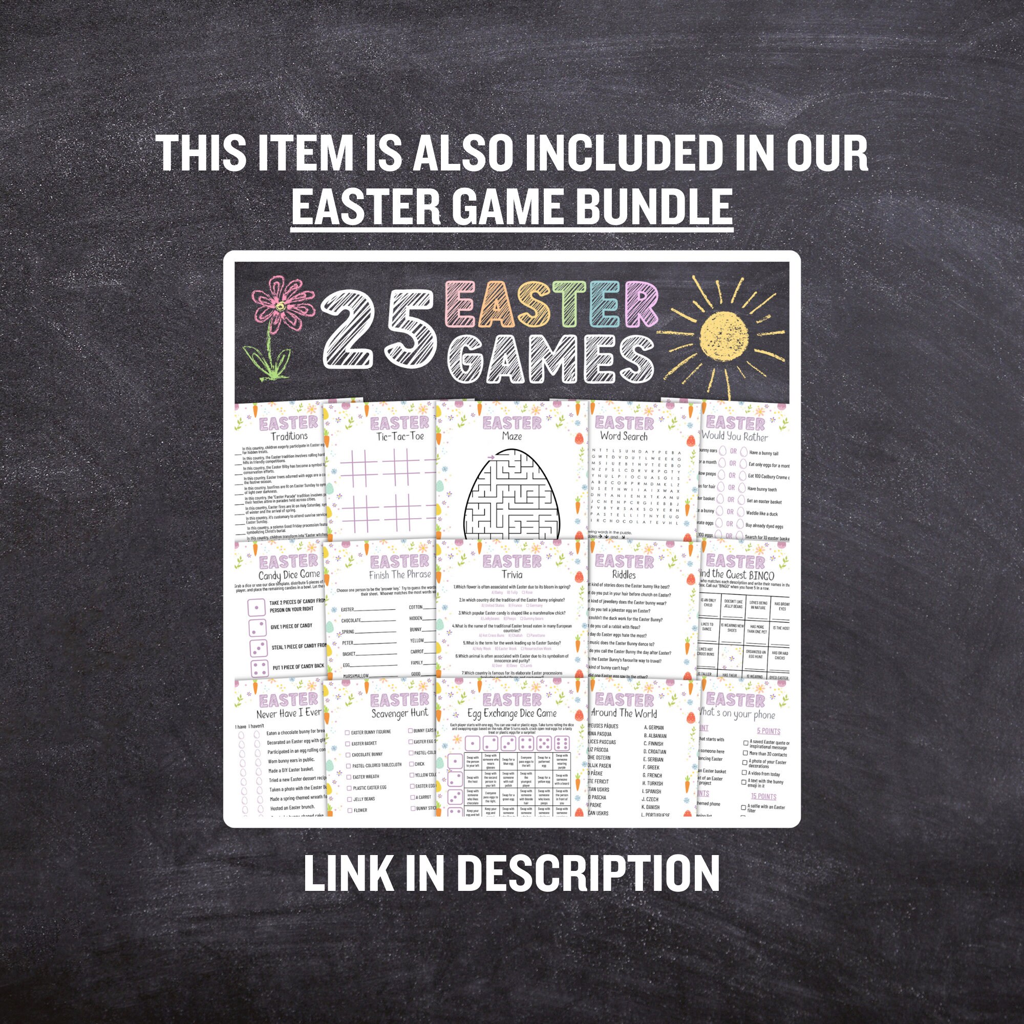 Easter Word Search, Easter Word Games, Easter Party Games, Printable ...