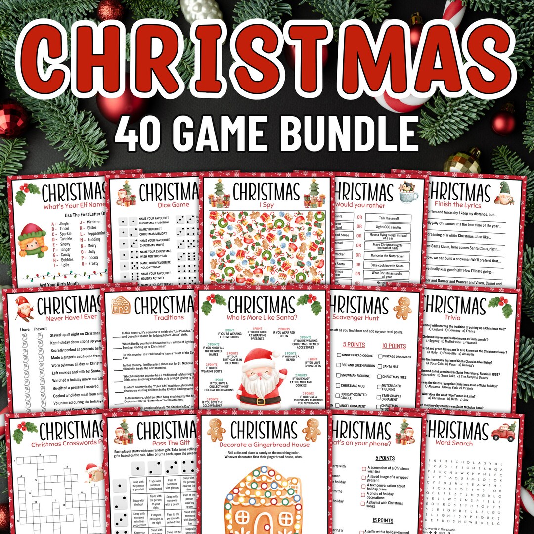 Printable Christmas Games Bundle , Christmas Games Printable ...