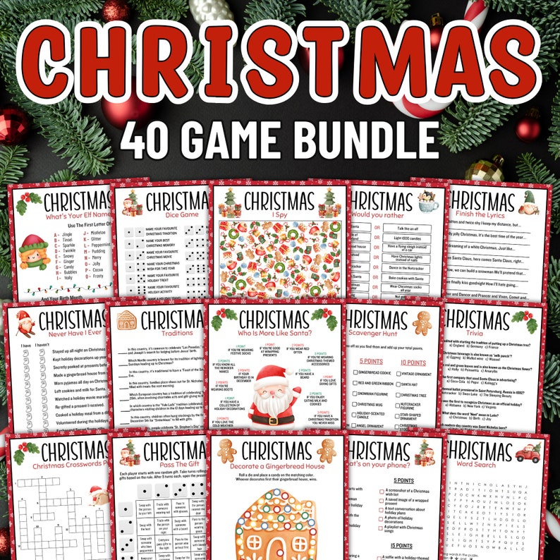 Christmas Games Printable , Christmas Bundle , Christmas Games ...