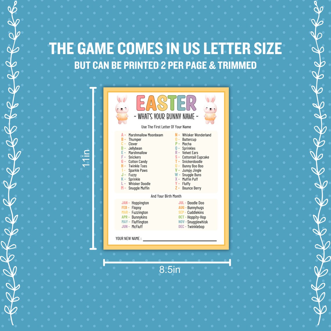 What's Your Bunny Name, Easter Bunny Name Game, Easter Party Games ...