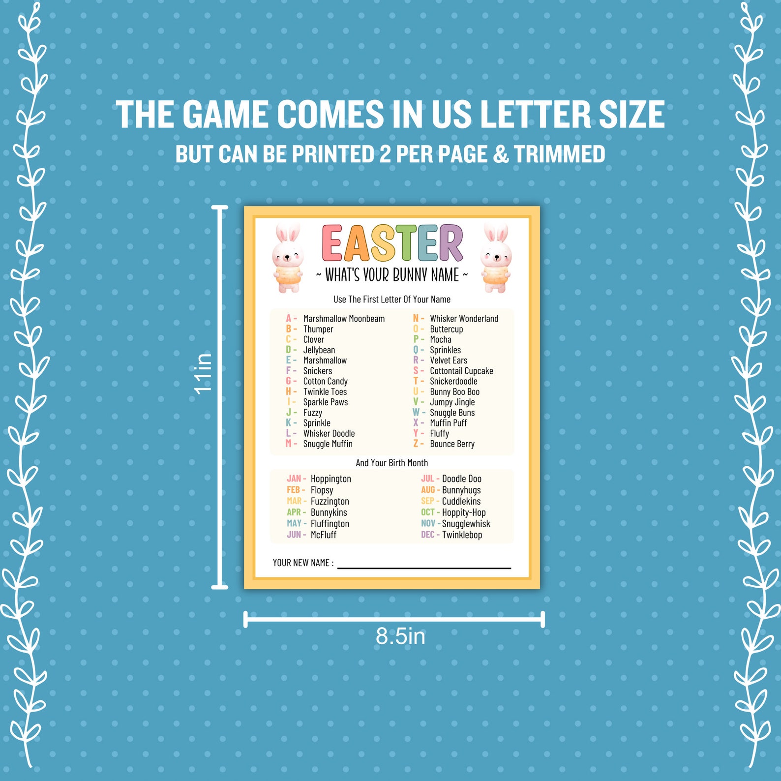 What's Your Bunny Name, Easter Bunny Name Game, Easter Party Games ...