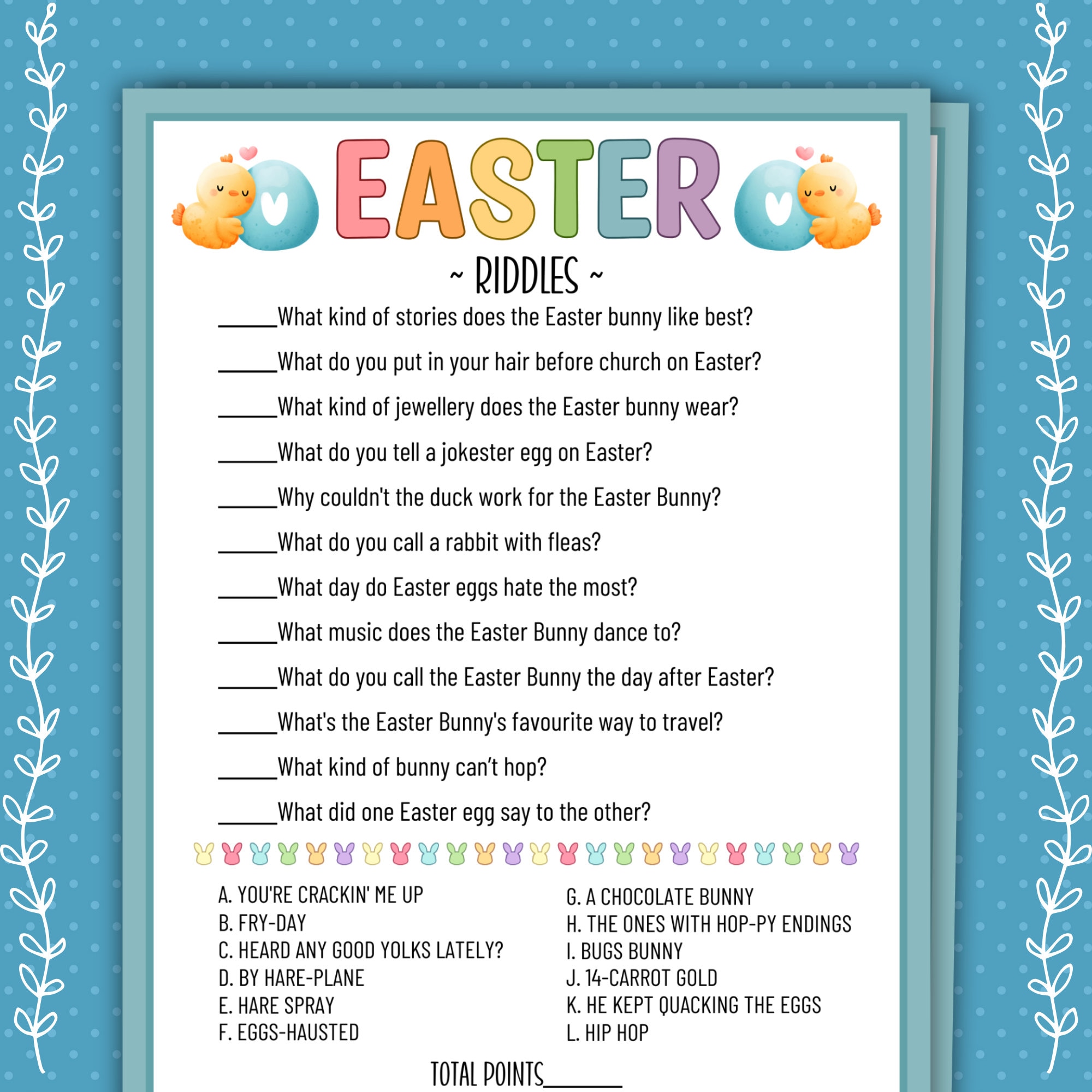 Easter Riddles, Printable Easter Games and Activities, Easter Party ...