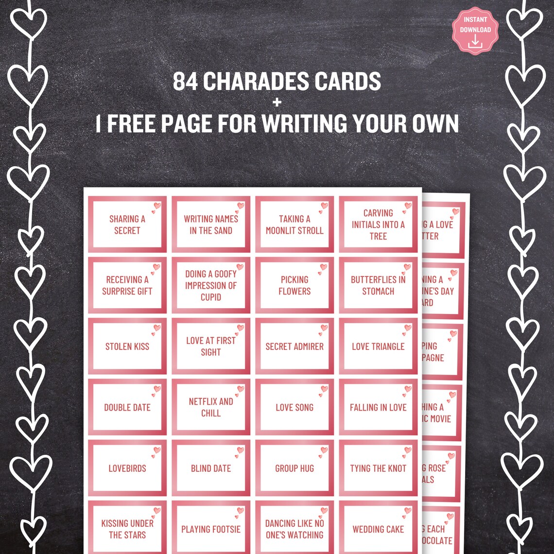 Valentine's Charades / Pictionary, Valentine's Party Games and ...