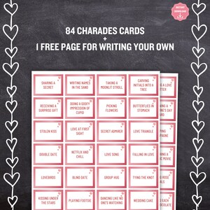 Valentine's Charades / Pictionary, Valentine's Party Games and ...