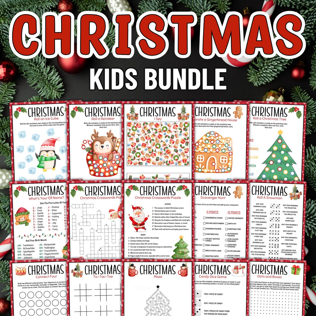 Printable Christmas Games For Kids Christmas Games Bundle Classroom