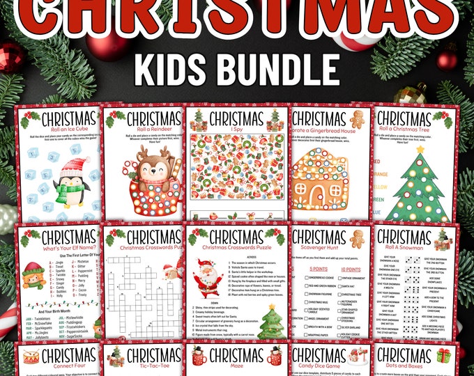 Christmas Game Bundle | Printable Christmas Games for Kids and Adults ...