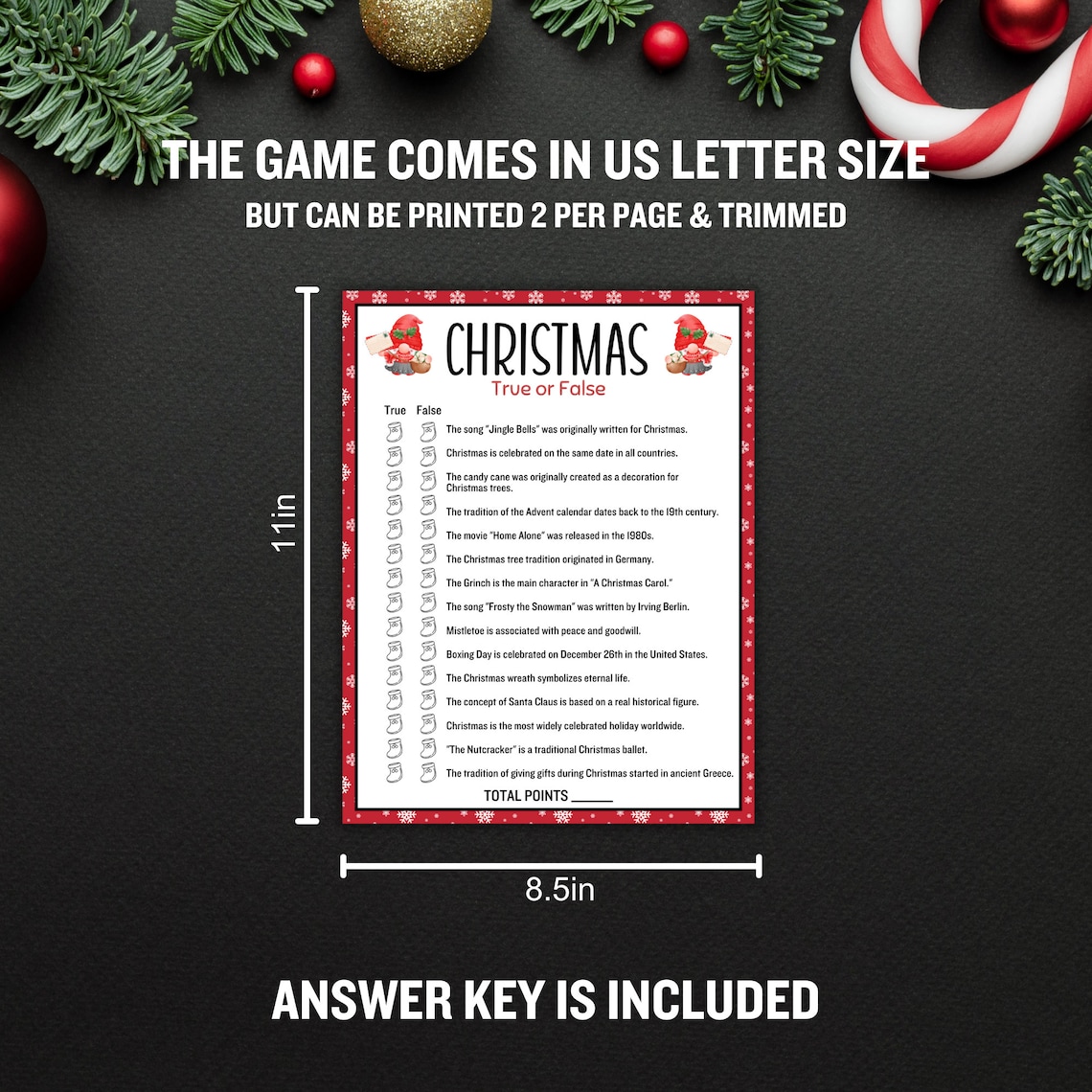Christmas True or False, Christmas Printable Games, Christmas Party ...