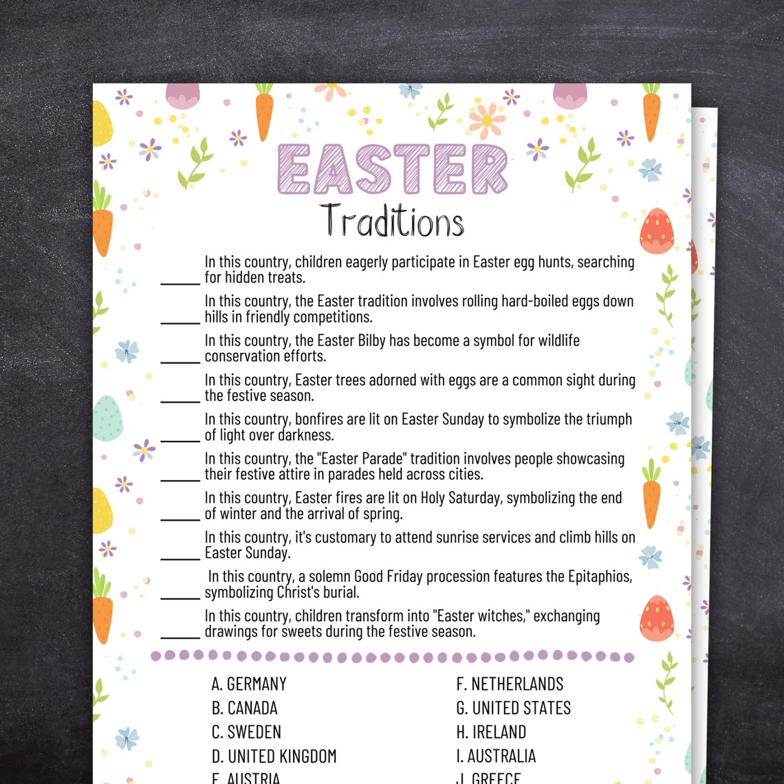 Easter Traditions, Easter Games, Easter Printable Games and Activities ...
