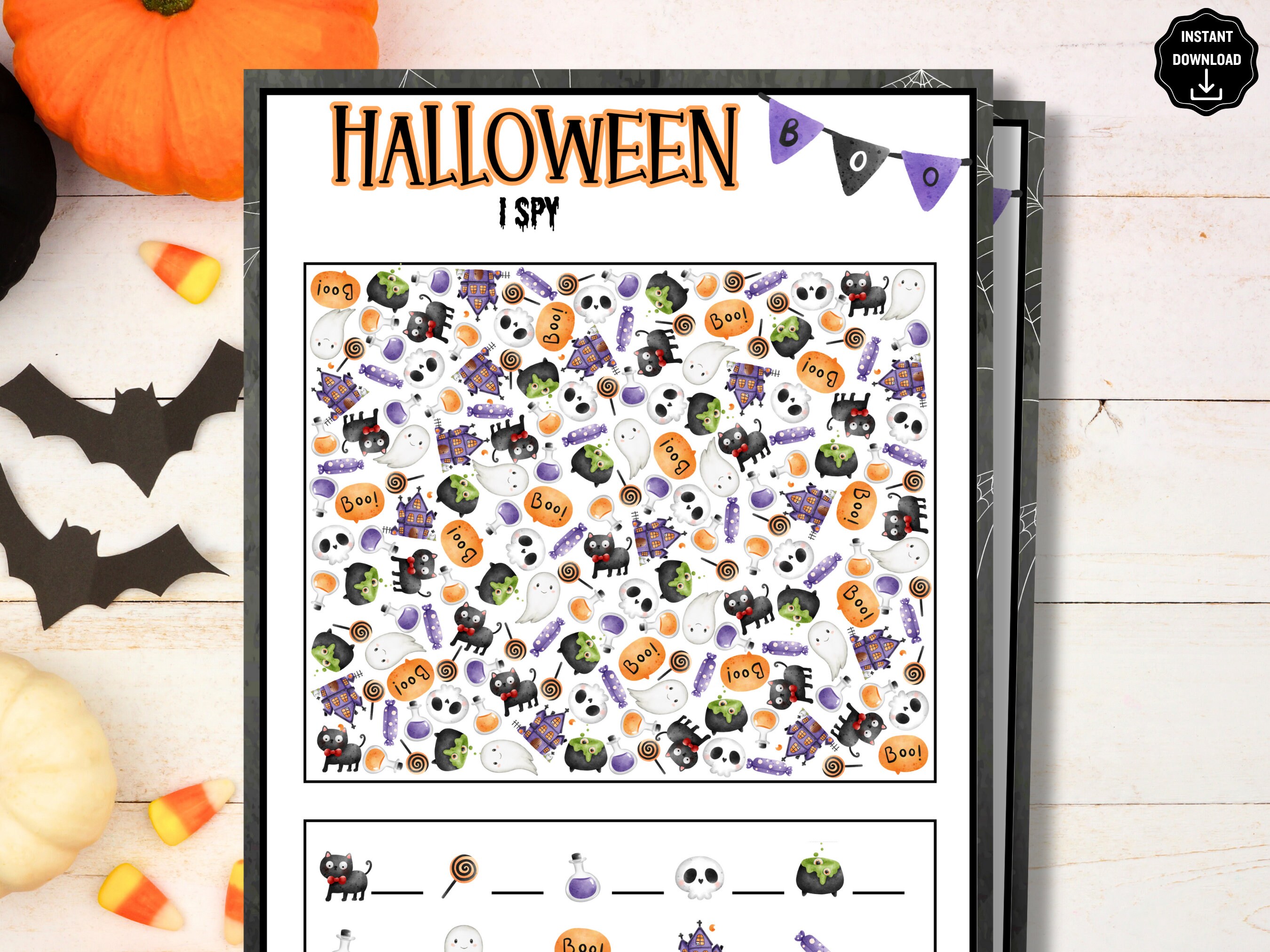 Halloween I Spy, Printable Halloween Game , Halloween Games , Printable ...
