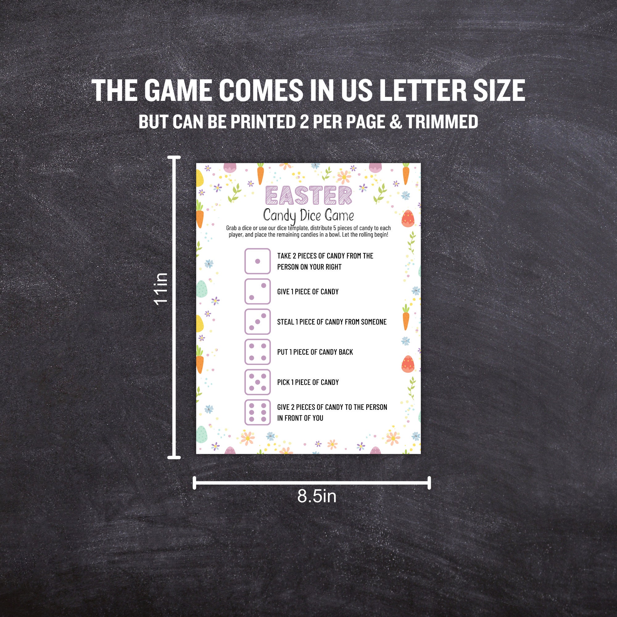 Easter Candy Dice Game, Easter Printable Game, Easter Party Game ...