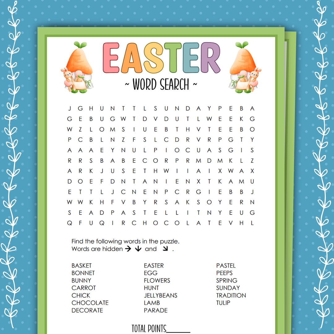 Easter Word Search, Easter Word Games, Easter Party Games, Printable ...