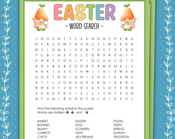 Easter Word Search, Easter Word Games, Easter Party Games, Printable ...
