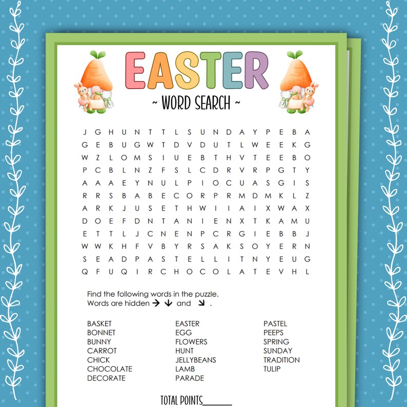 Easter Word Search, Easter Word Games, Easter Party Games, Printable ...