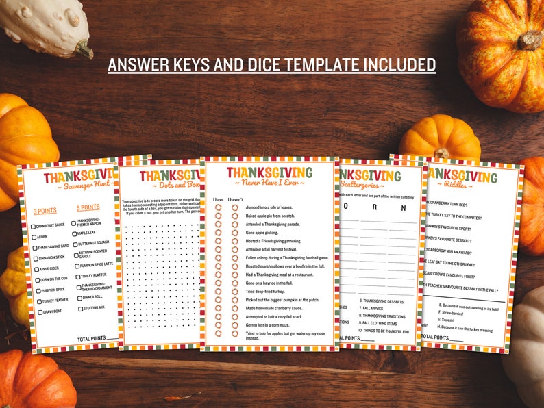 Thanksgiving Games, Thanksgiving Games Printable , Party Games and ...