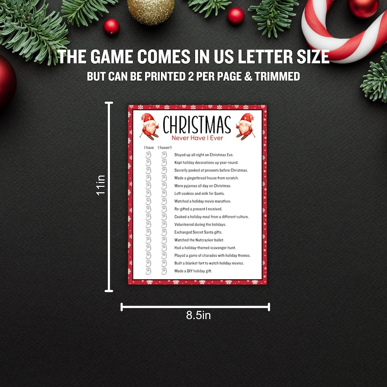 Never Have I Ever Christmas Game, Printable Christmas Games, Christmas ...