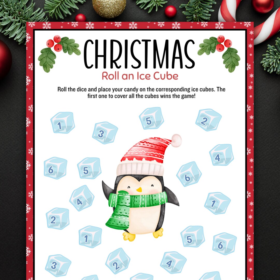 Roll A Penguin, Roll an Ice Cube, Christmas Candy Game, Christmas Games ...