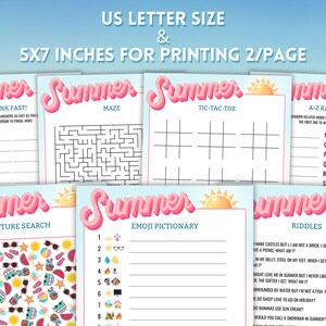 Printable Summer Games , Summer Games, Summer Games Bundle, Summer ...