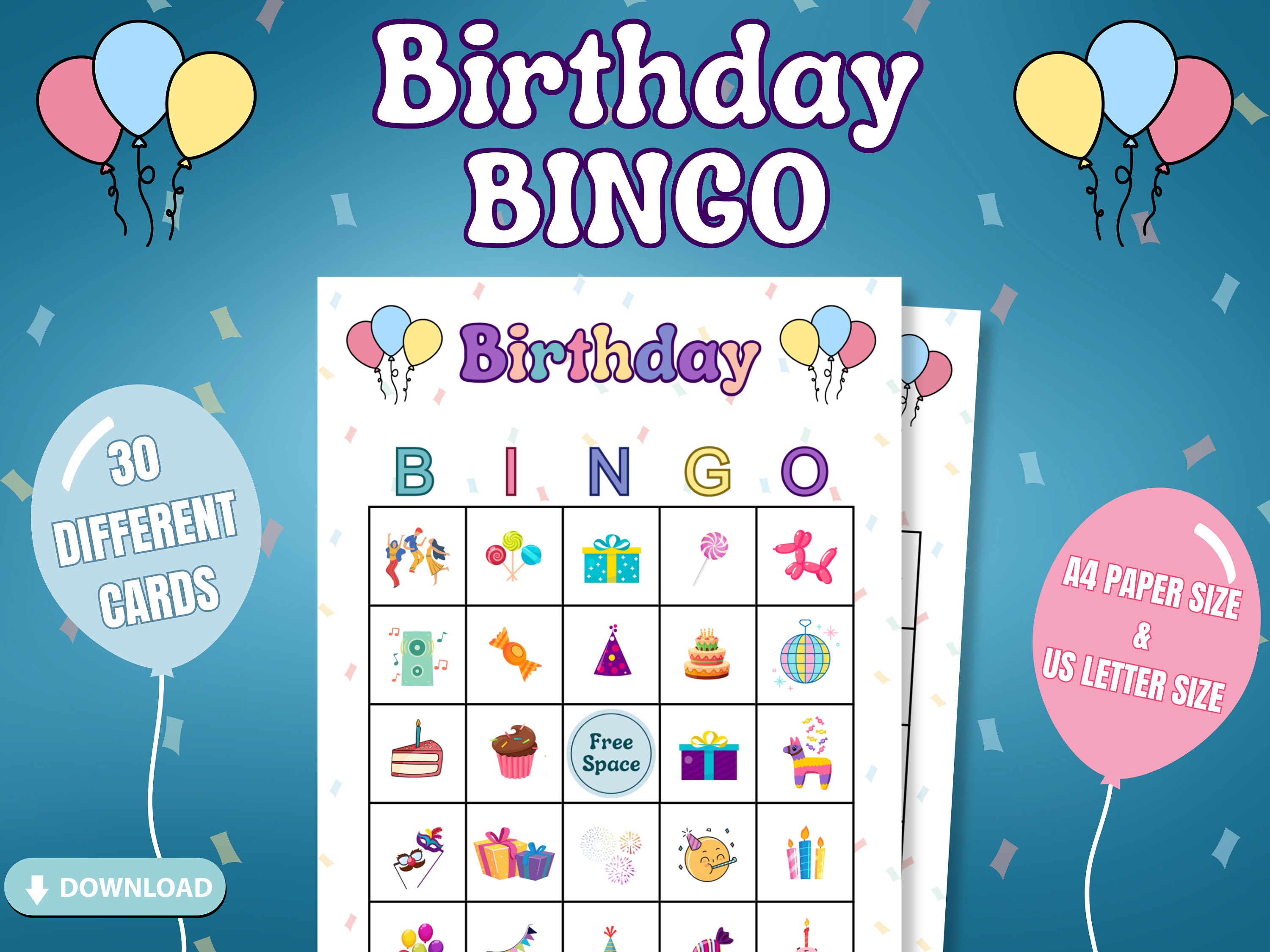 Printable Birthday BINGO , Birthday BINGO , Birthday Party Games ...