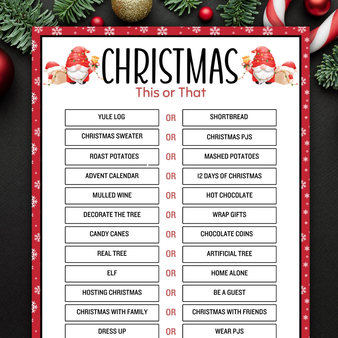 Christmas This or That, Christmas Games, Christmas Printable Games and ...