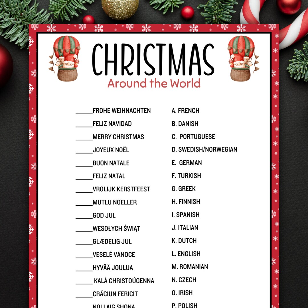 Christmas Around the World, Christmas Printable Game, Christmas Games ...