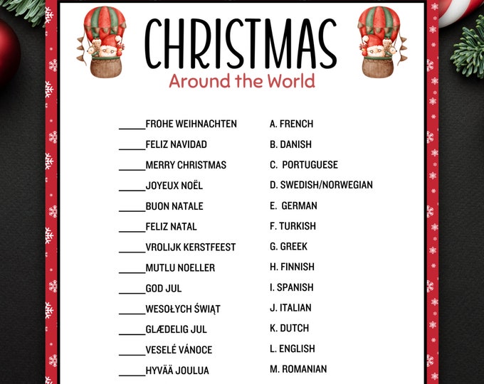 Christmas Around the World, Christmas Printable Game, Christmas Games ...