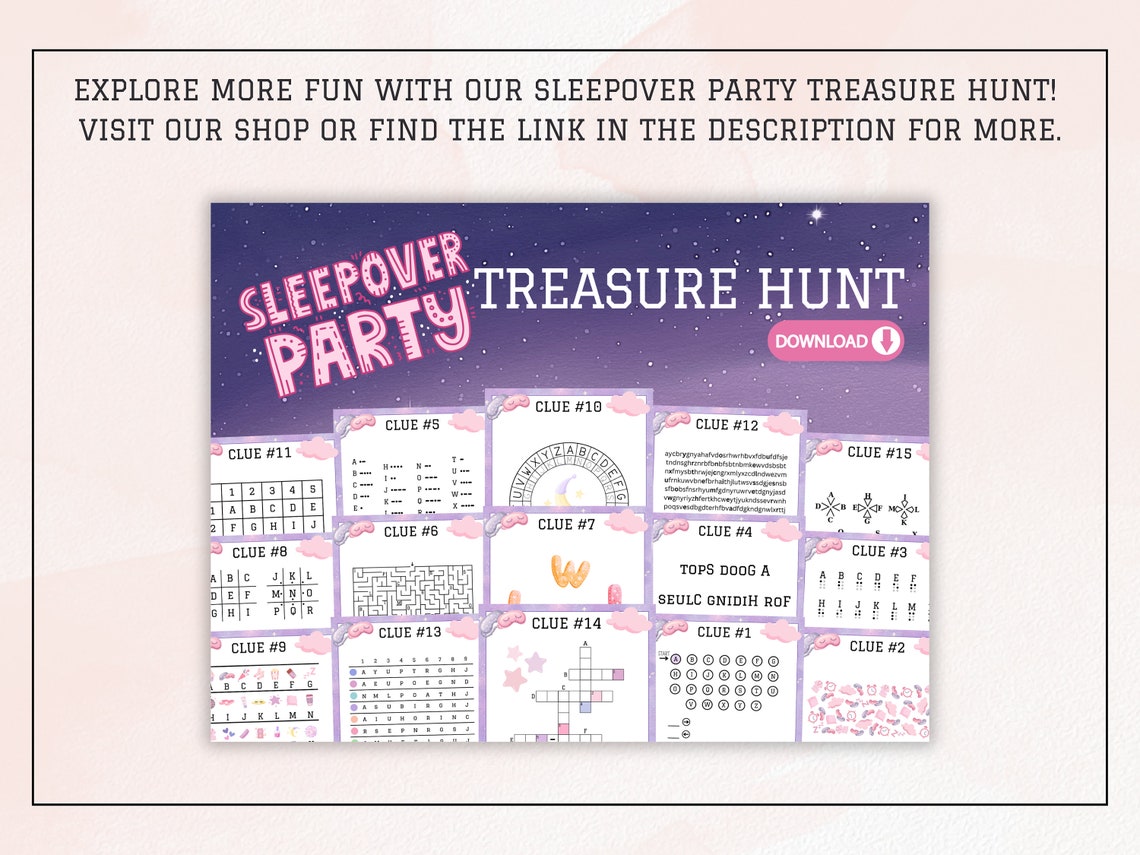 Slumber Party Games Pajama Party Sleepover Party Game - Etsy UK