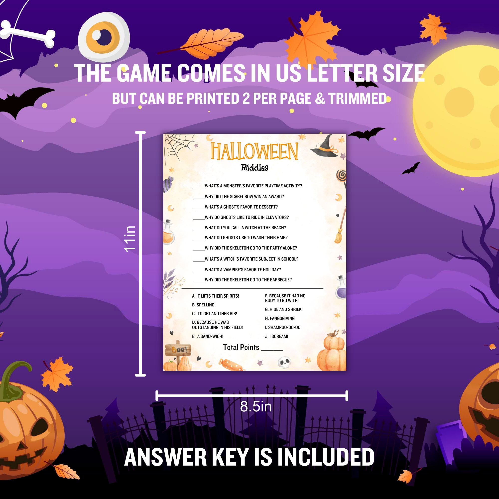 Halloween Riddles Game: Spooky Party Activity (PDF Download) - Etsy