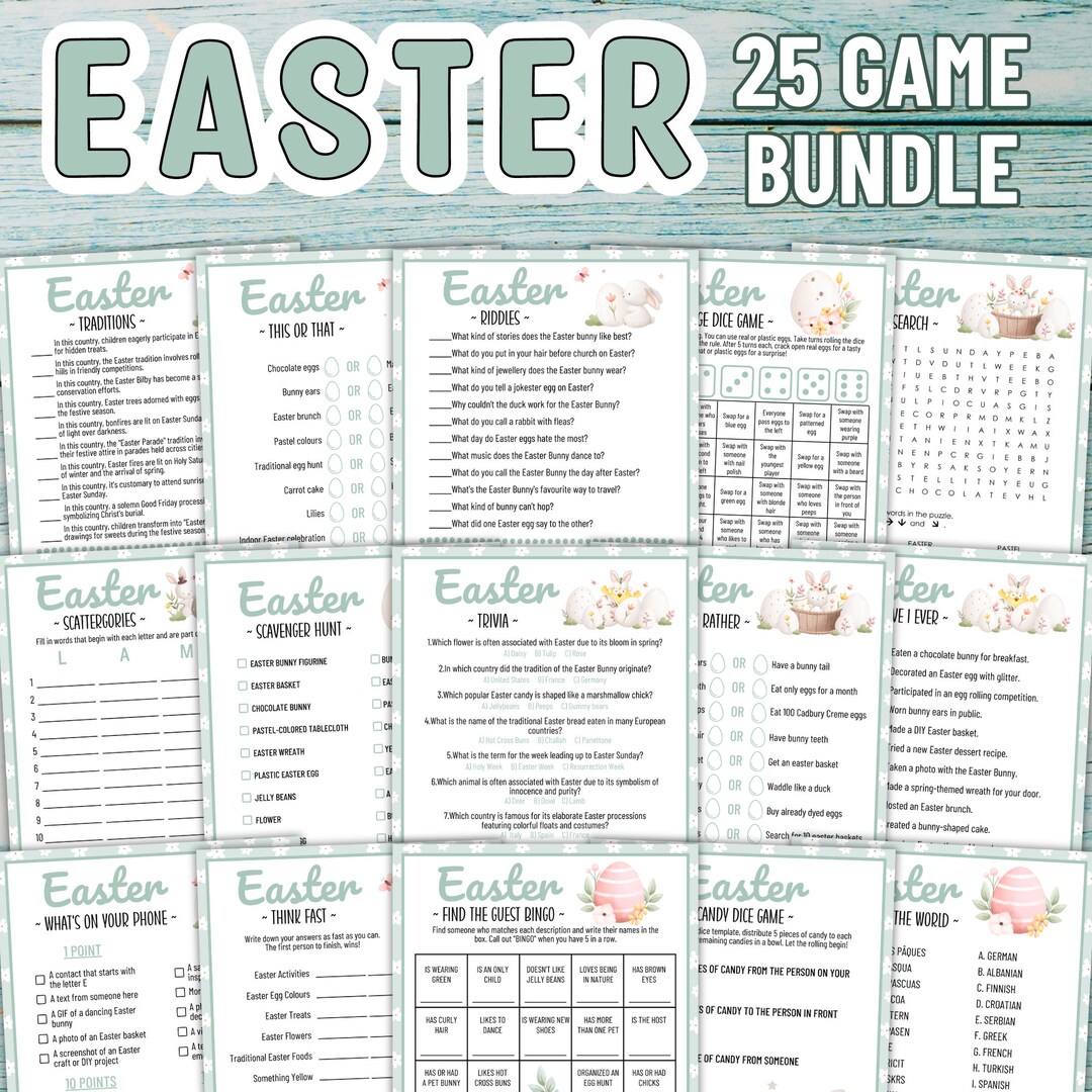 Printable Easter Games, Easter Game Bundle, Easter Activities, Easter ...
