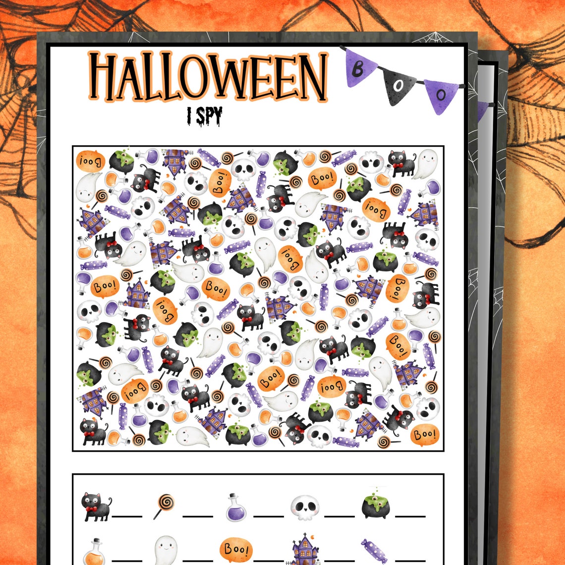 Halloween I Spy, Printable Halloween Game , Halloween Games , Printable ...
